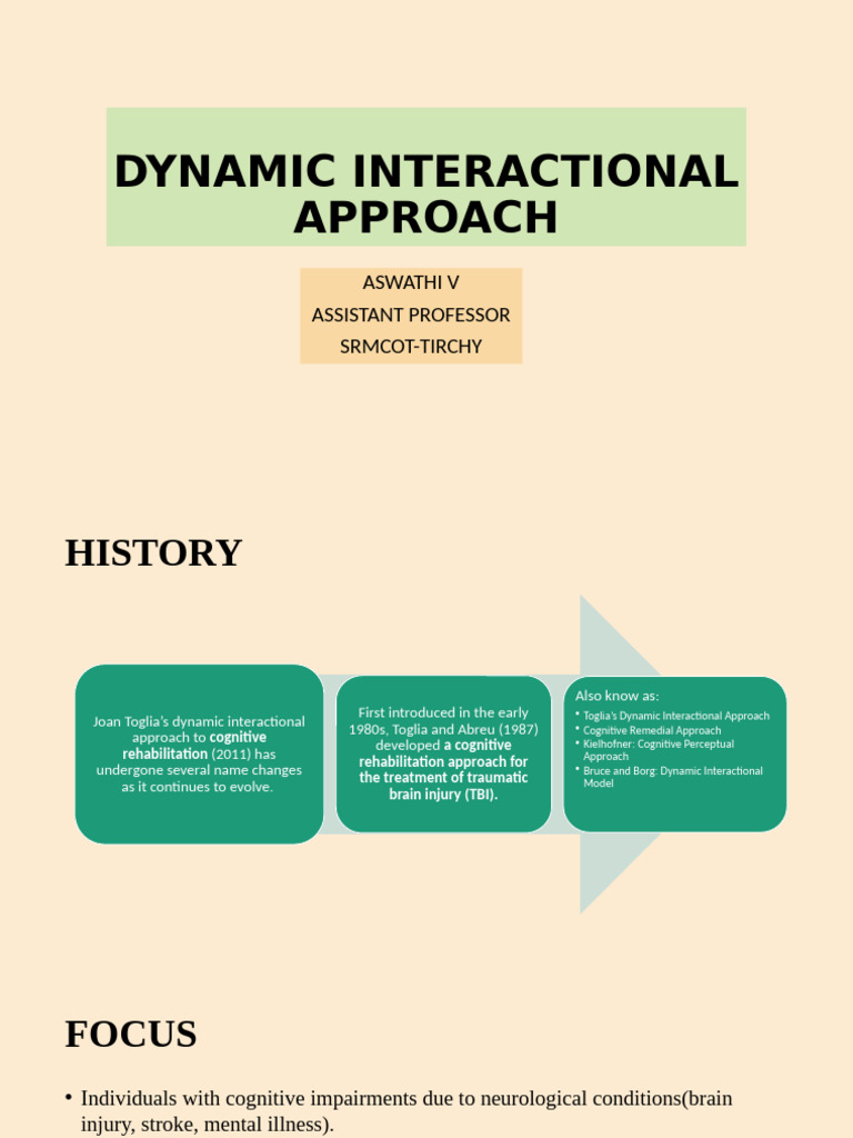 Toglia's Dynamic Interactional Approach | PDF | Cognition | Self Awareness