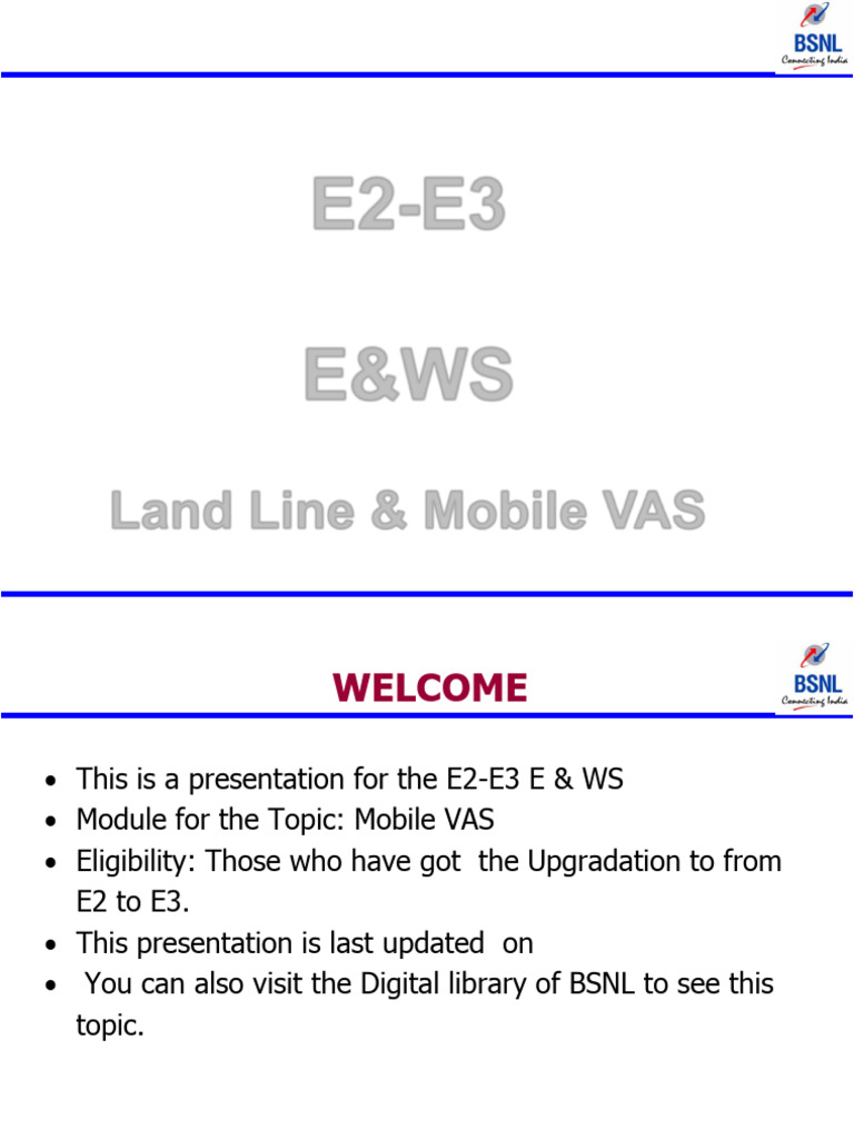 Overview of BSNL Mobile VAS Services | PDF | Telephone | Mobile Phones