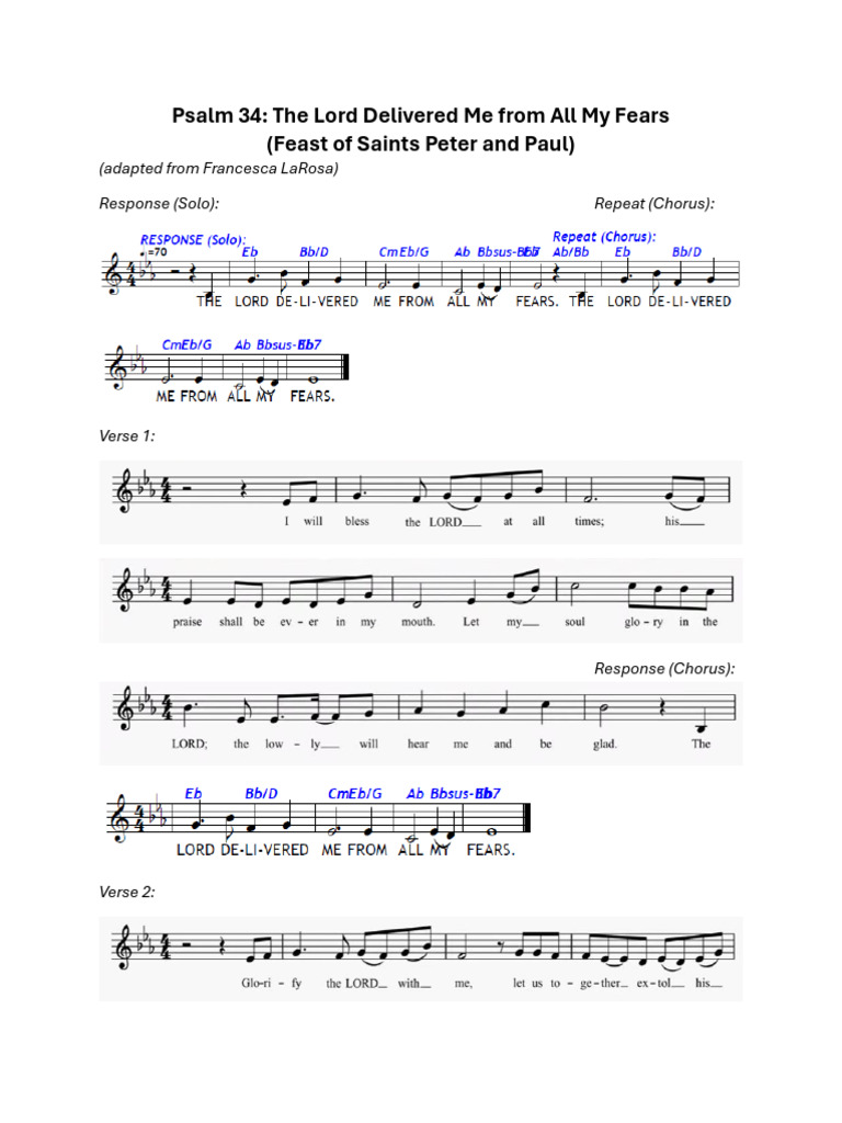 Psalm 34 - The Lord Delivered Me - Feast of Sts Peter and Paul - Jun 29 ...