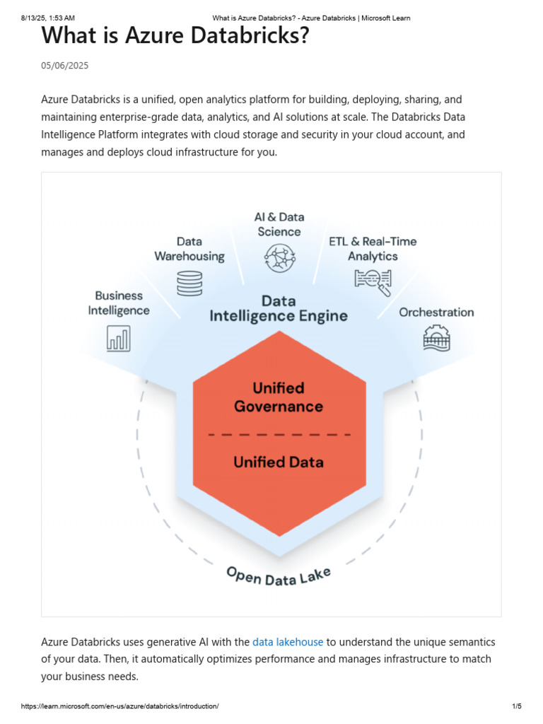 What Is Azure Databricks | PDF | Microsoft Azure | Cloud Computing