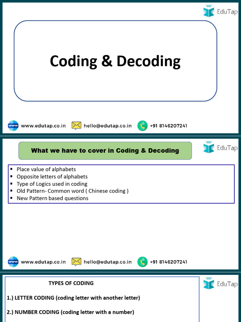 Concept Class 1 - Letter Coding Part 1 Lyst5290 | PDF