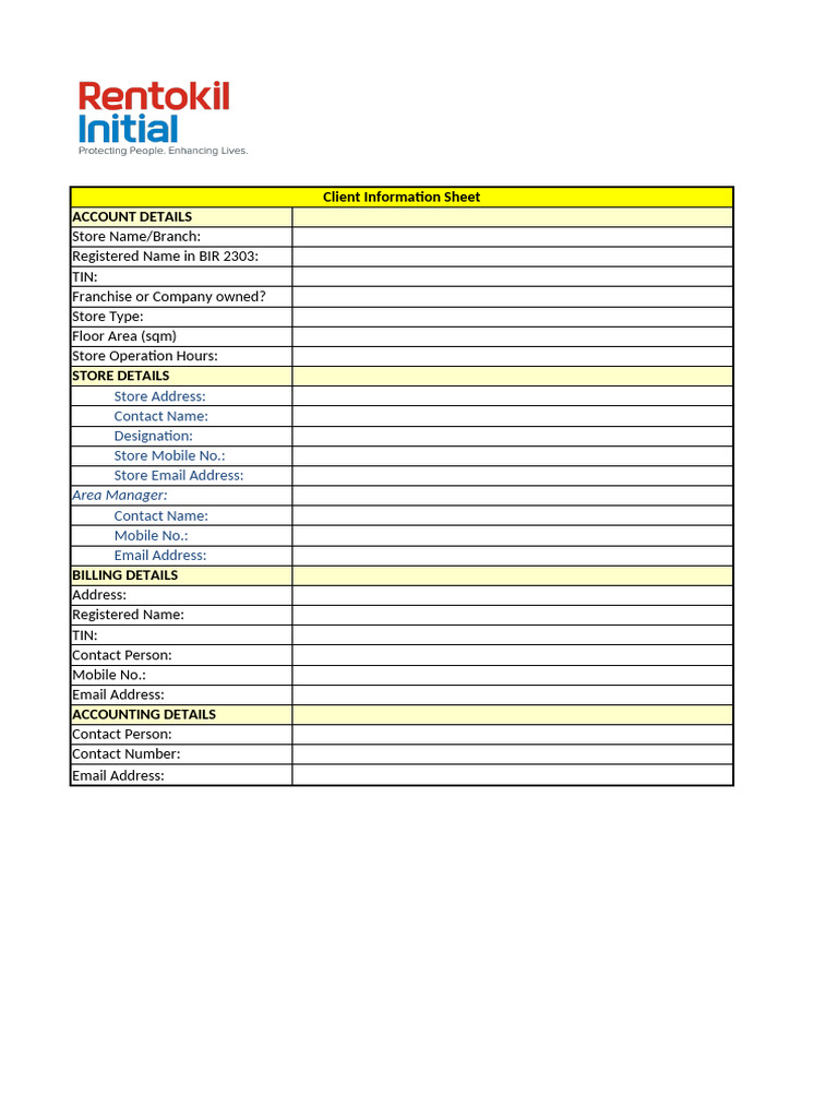 Client Information Sheet | PDF