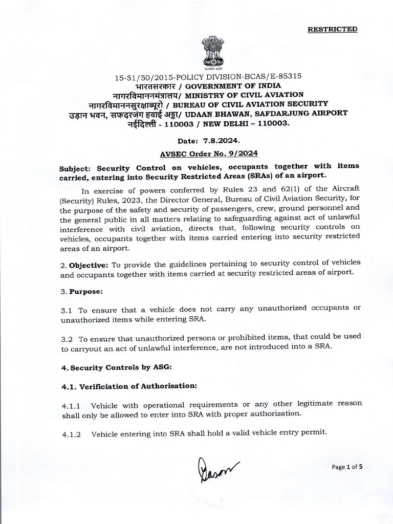 Avsec Order 09 2024 | PDF