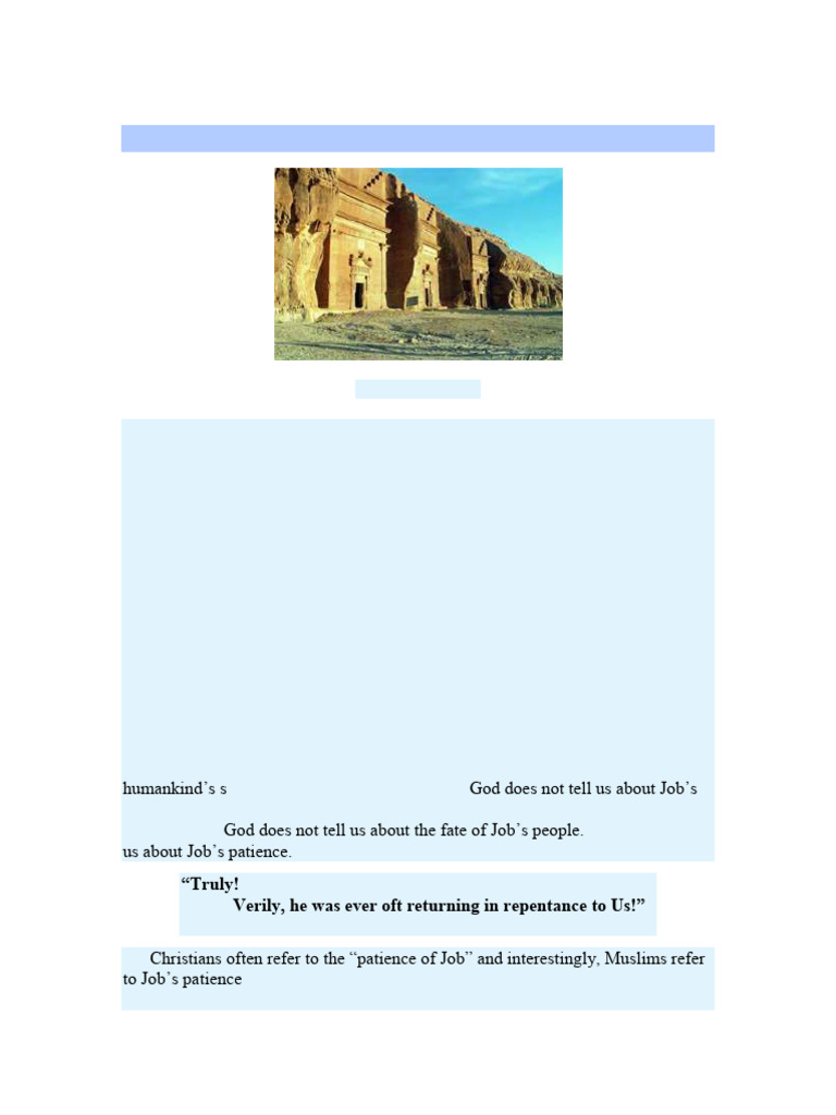 The Patience of Prophet Job in Islam | PDF | Prophets And Messengers In ...