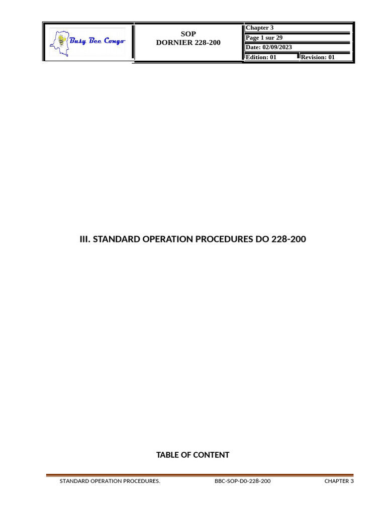 SOP for Dornier 228-200 Operations | PDF | Takeoff | Flap (Aeronautics)
