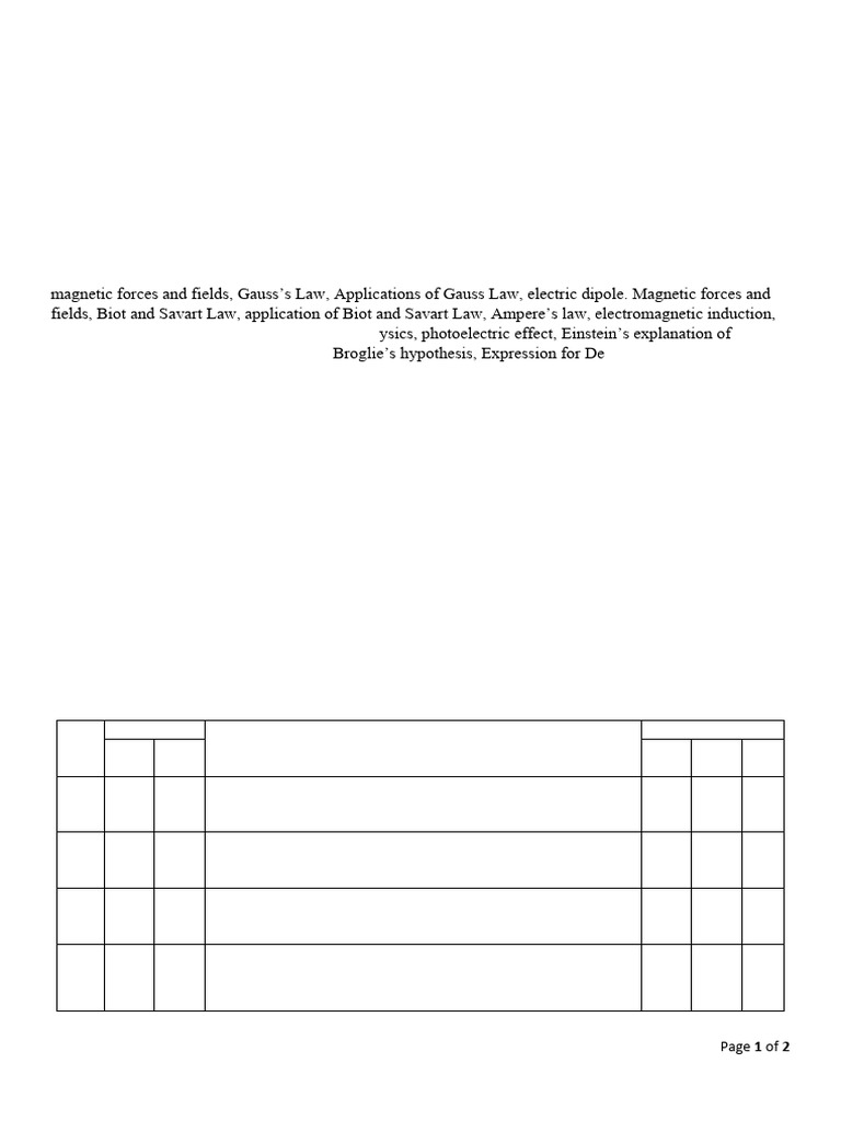 Course Oultine Phye2201 Yr23 24 | PDF | Physics | Quantum Mechanics