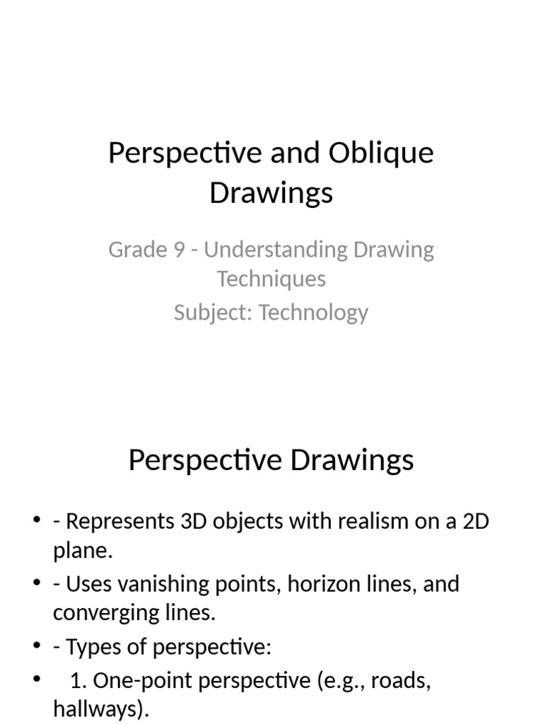 Perspective Oblique Drawings | PDF