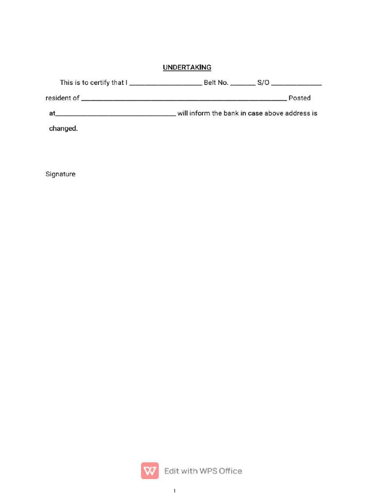 Undertaking Form STPL | PDF
