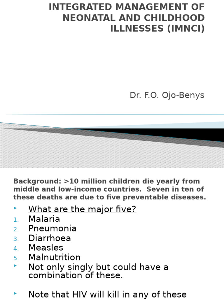 Integrated Management of Neonatal and Childhood Illnesses Imci | PDF | Breastfeeding | Malaria