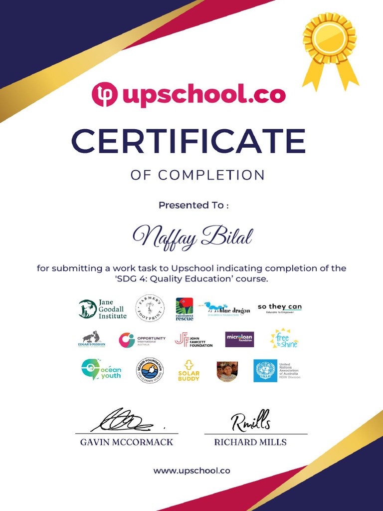 Certificate-Naffay-SDG 4 - Quality Education | PDF