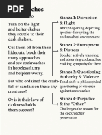Cockroaches Poem Analysis | PDF | Poetry | Psychology