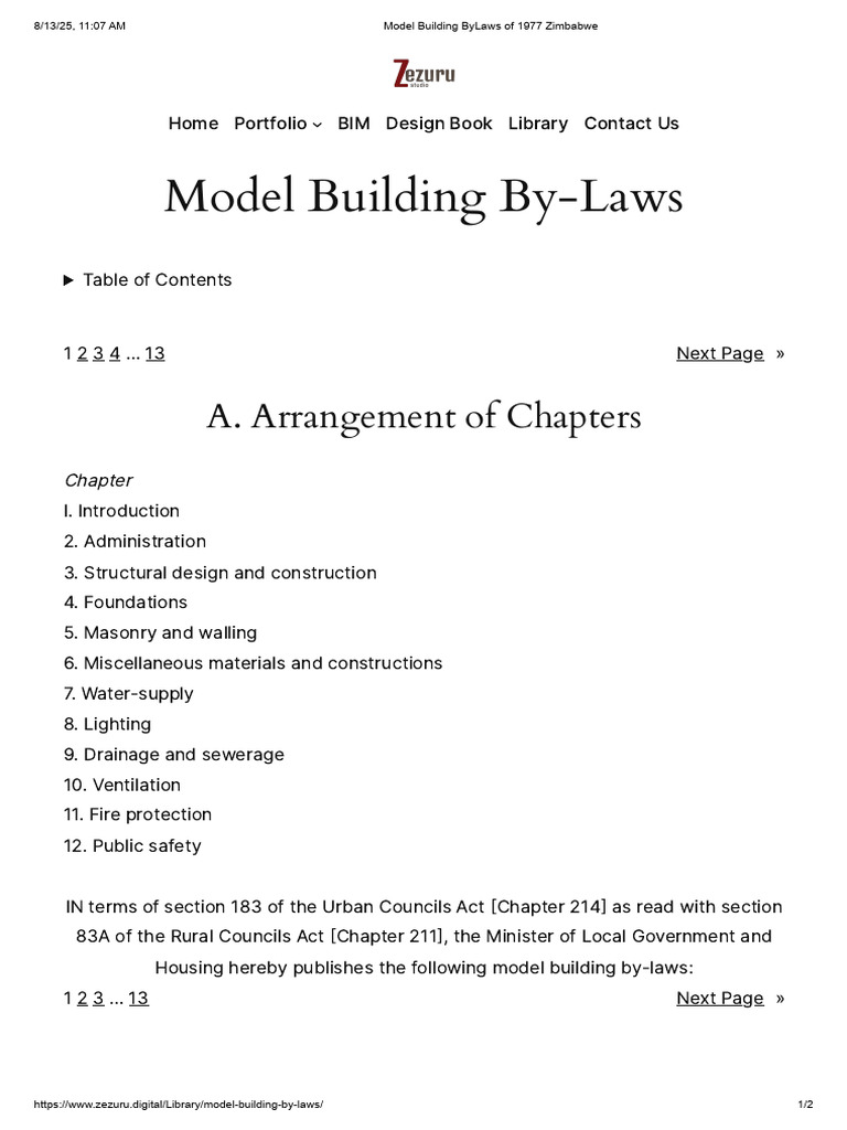 Model Building ByLaws of 1977 Zimbabwetoc | PDF