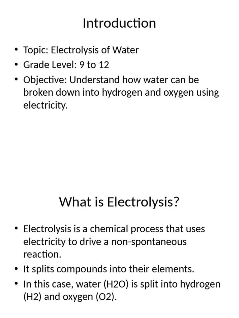 Electrolysis of Water Explained | PDF