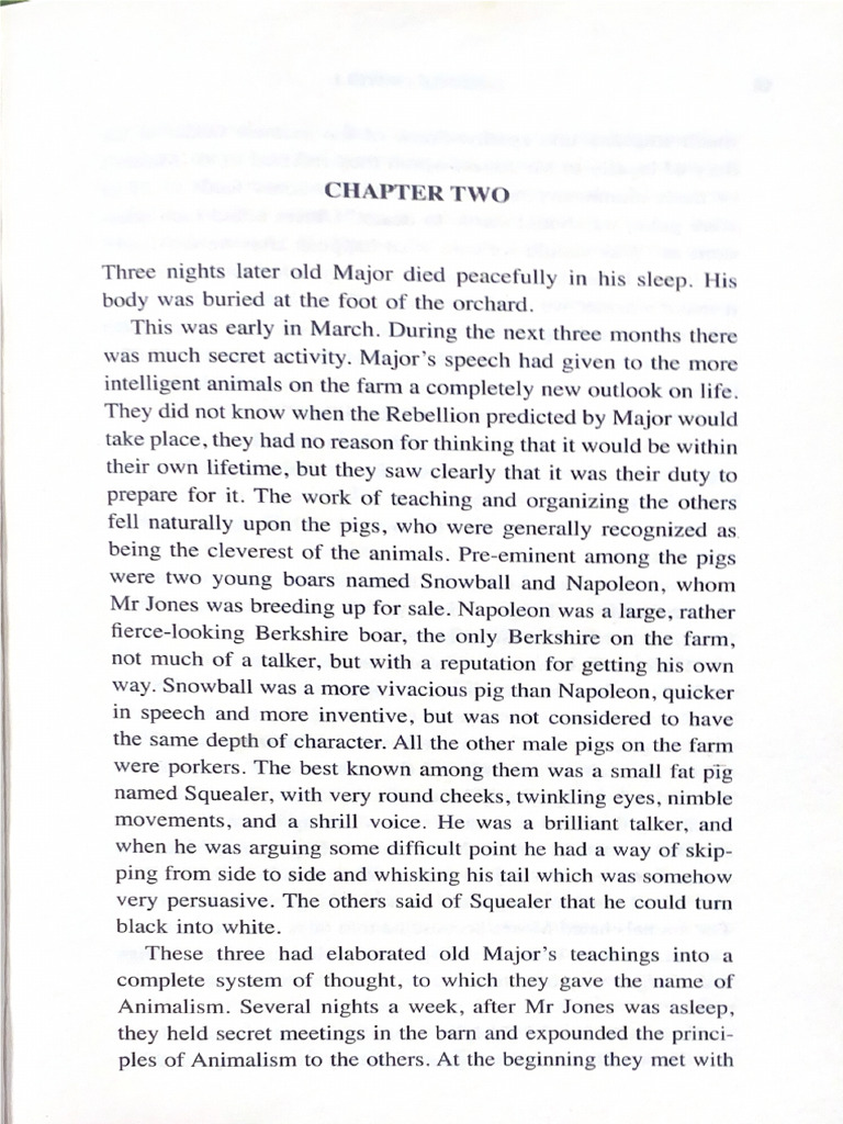 Animal Farm (Chapter 2) George Orwell | PDF