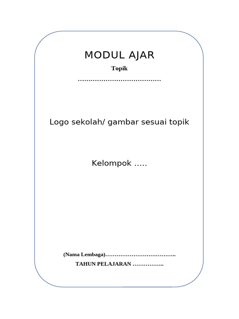 Template Modul Ajar | PDF