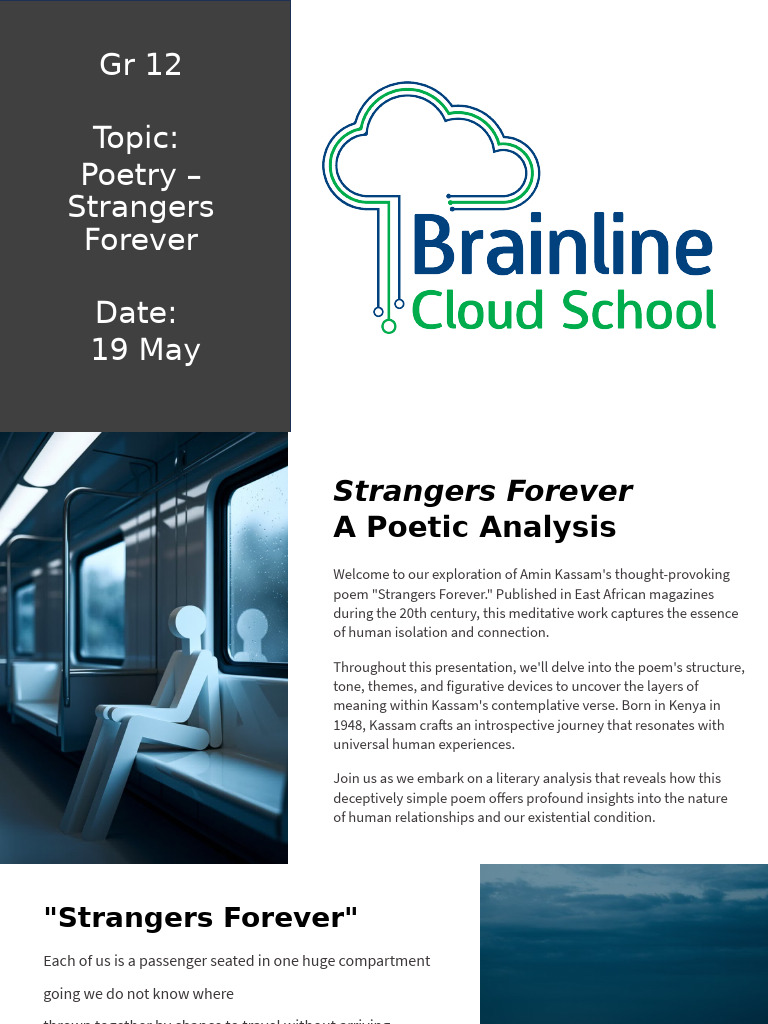 Poetry Notes - EnH - GR 12 - Strangers Forever by Amin Kassam - 19 May ...