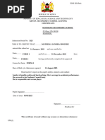 Editable Kenya Primary School Leaving Certificate | PDF