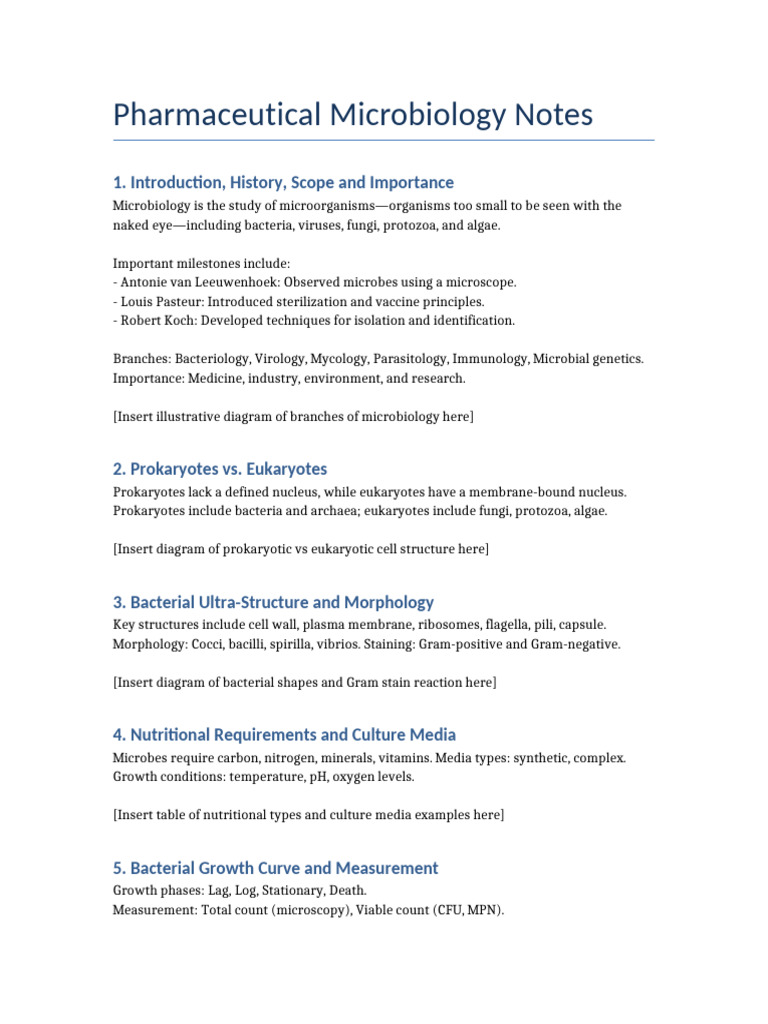 Microbiology Notes With Placeholders | PDF