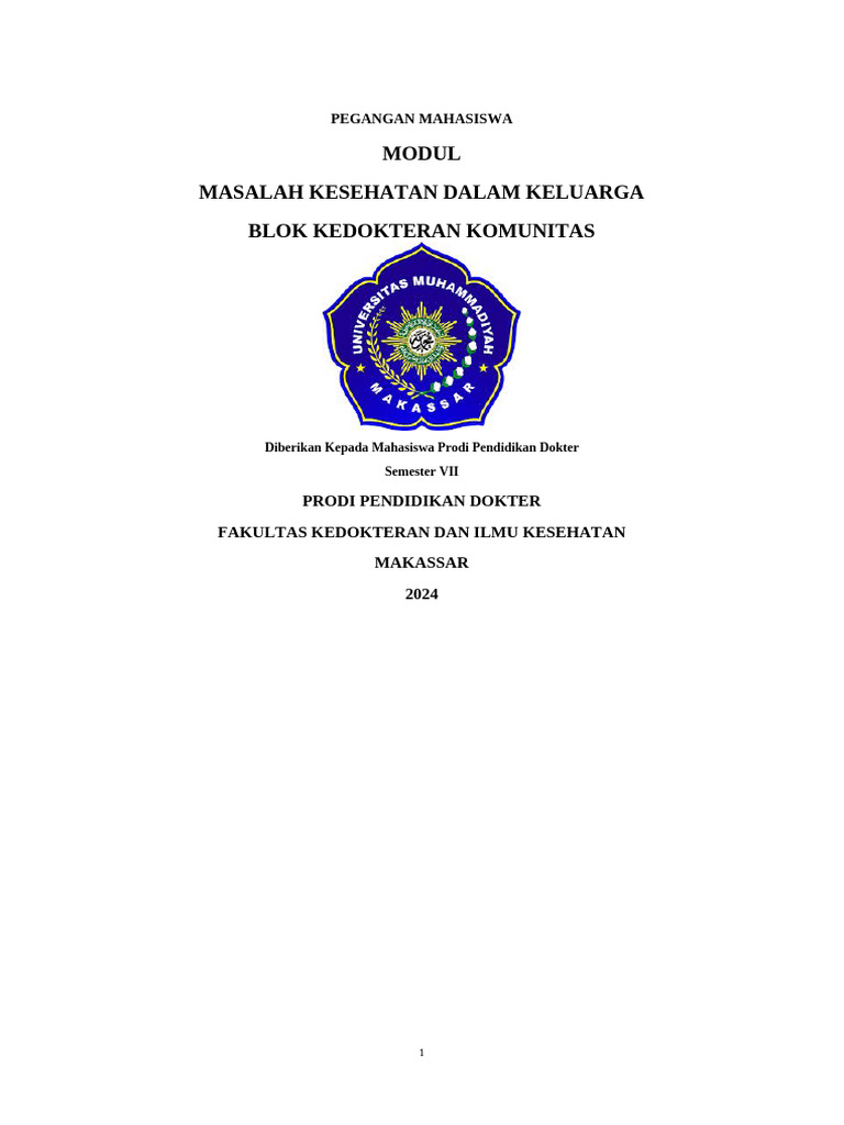 Modul Kedokteran Keluarga Revisi 2024 | PDF