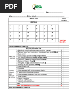 NTSA Driving Test Score Sheet | PDF | Traffic | Road