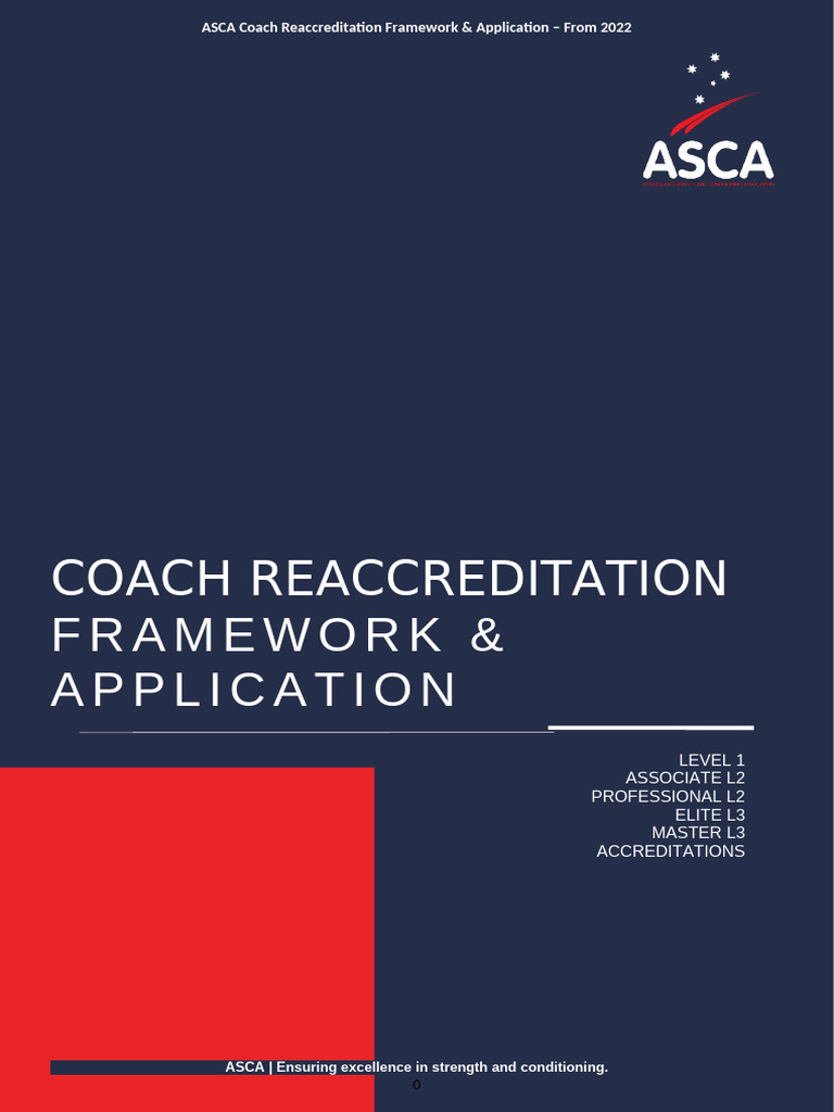 Asca Coach Reaccreditation Info App Eform | PDF