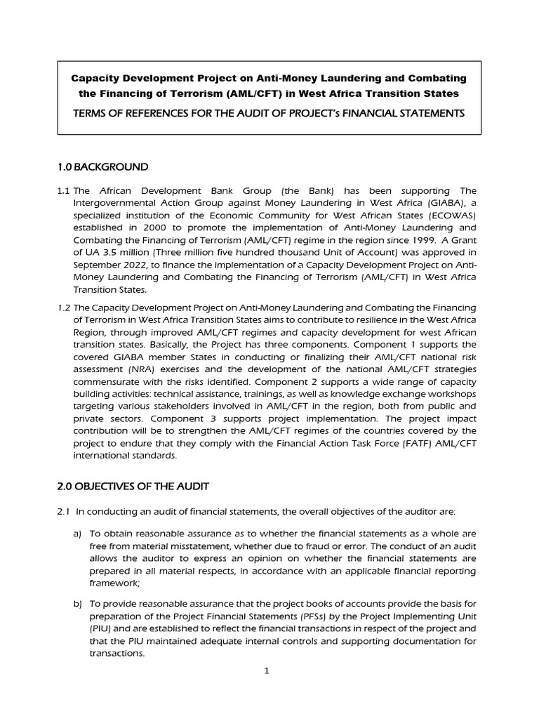 Giaba C-06 Tor For External Audit of Bank Funded Operations - 29.01. ...
