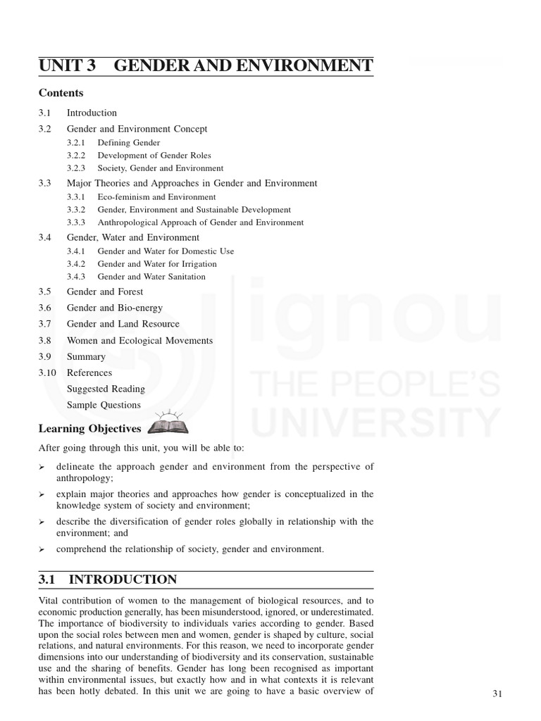 Gender Perspectives in Environmental Studies | PDF | Ecofeminism | Gender