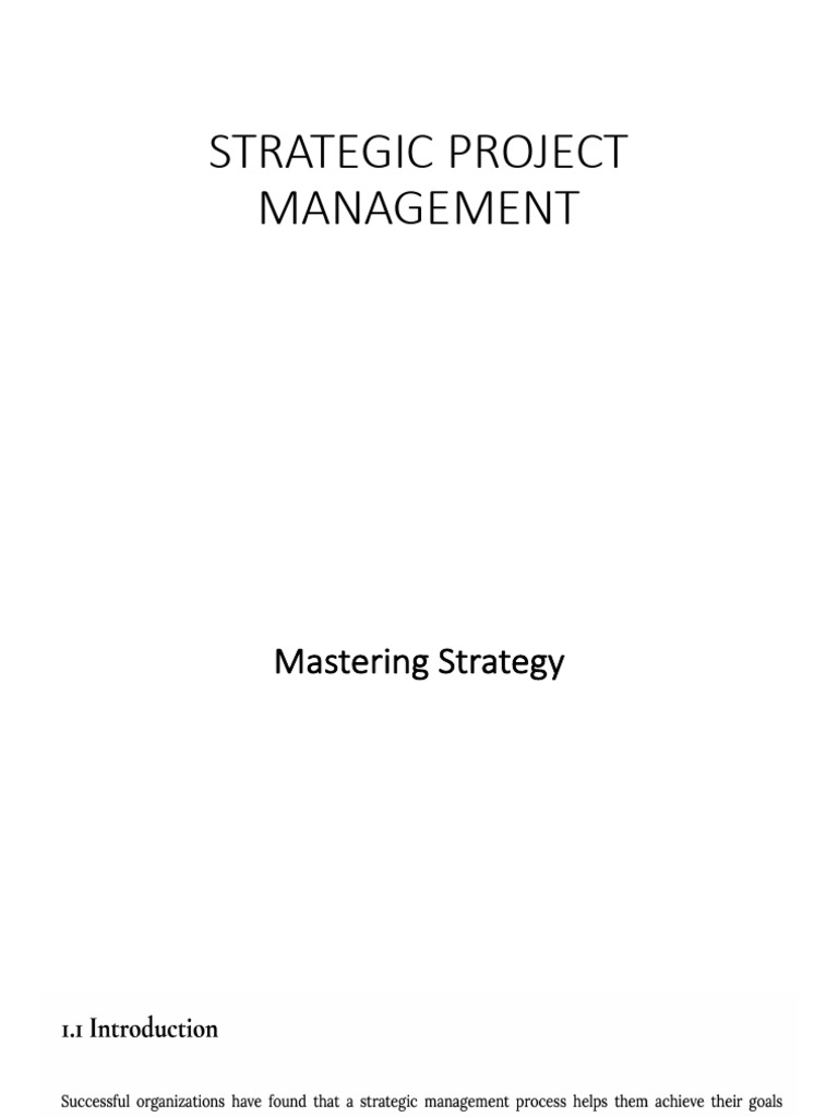 Strategic Project Management | PDF
