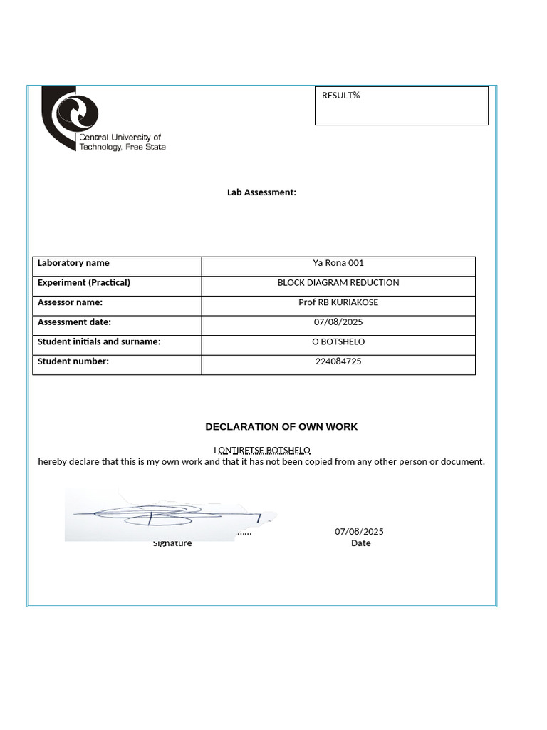Cover Page and Rubric | PDF