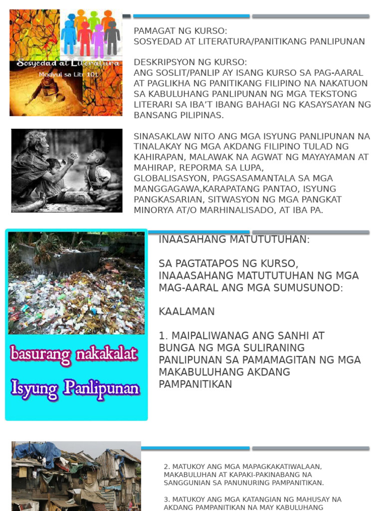 Panitikang Panlipunan. | PDF