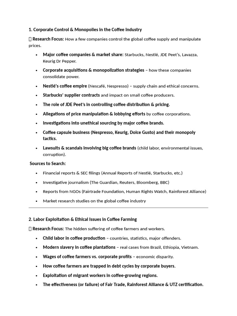 Coffee Research Request 1 | PDF | Illegal Drug Trade | Organized Crime