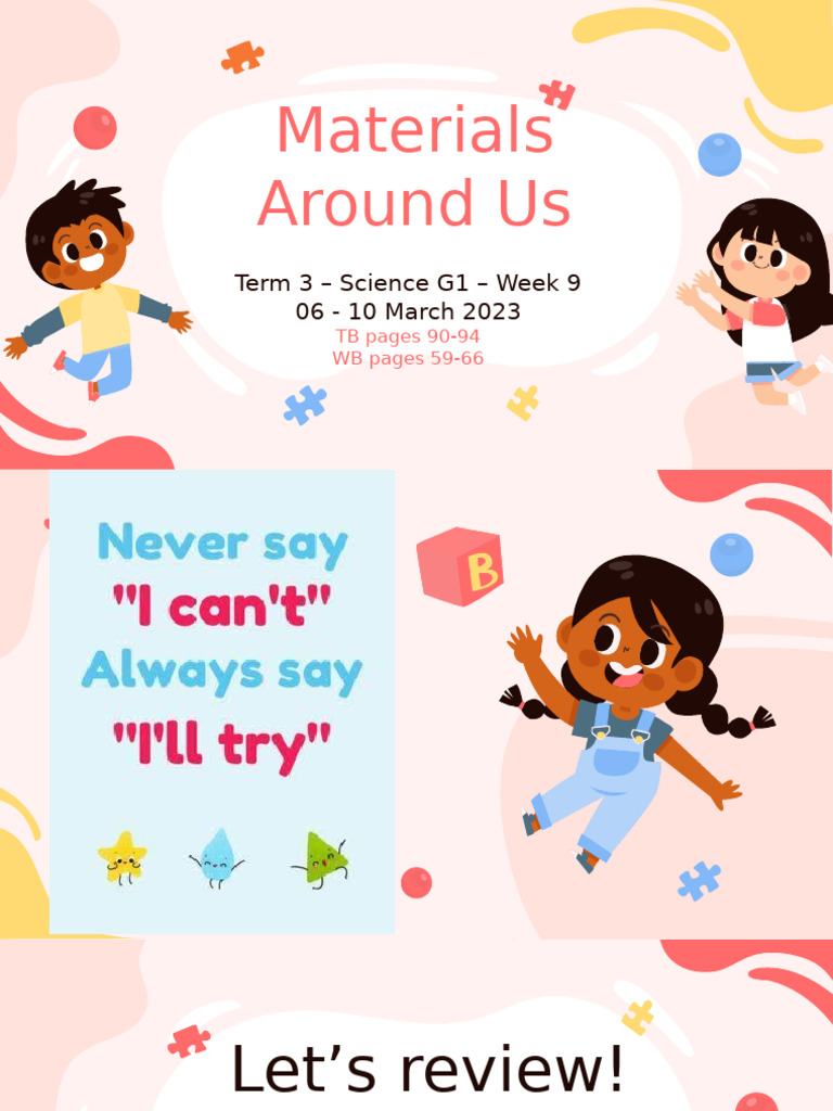 Materials Around Us for Grade 1 | PDF