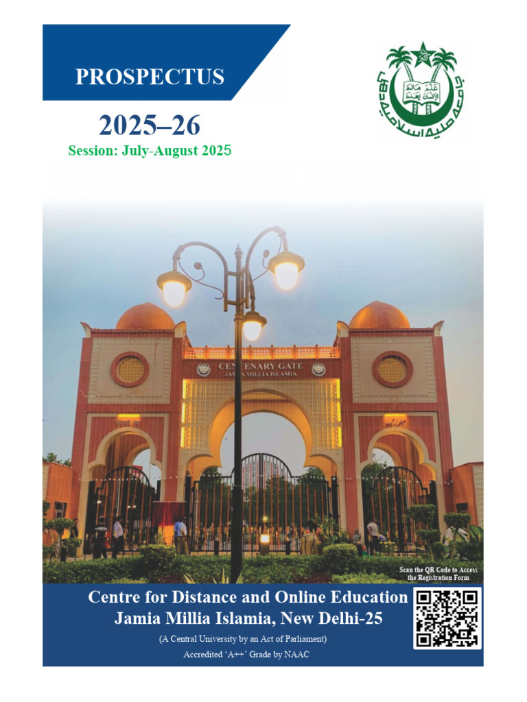 JMI Distance Education Prospectus 2025-26 | PDF | Distance Education