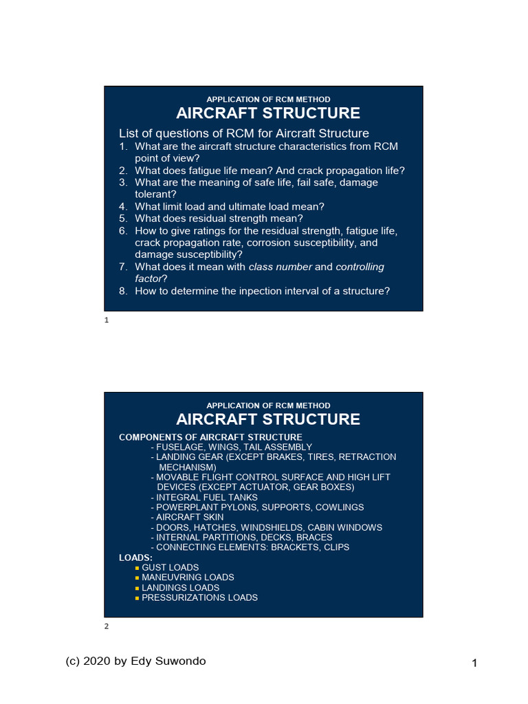 RCM Method for Aircraft Structure Analysis | PDF | Fatigue (Material ...