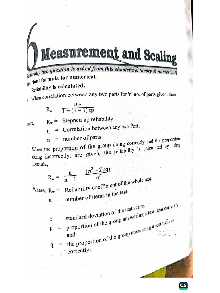 Chapter 6 Measurements and Scaling | PDF
