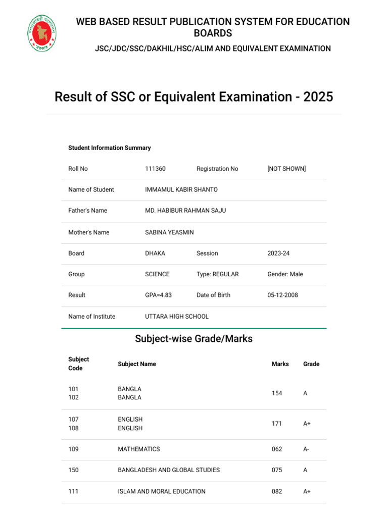 SSC Result Summary for 2023-24 | PDF | Educational Assessment And ...