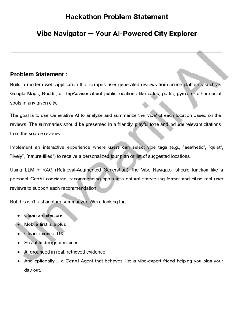 686f3b9177530 AI Hackathon Problem Statement | PDF | Software ...