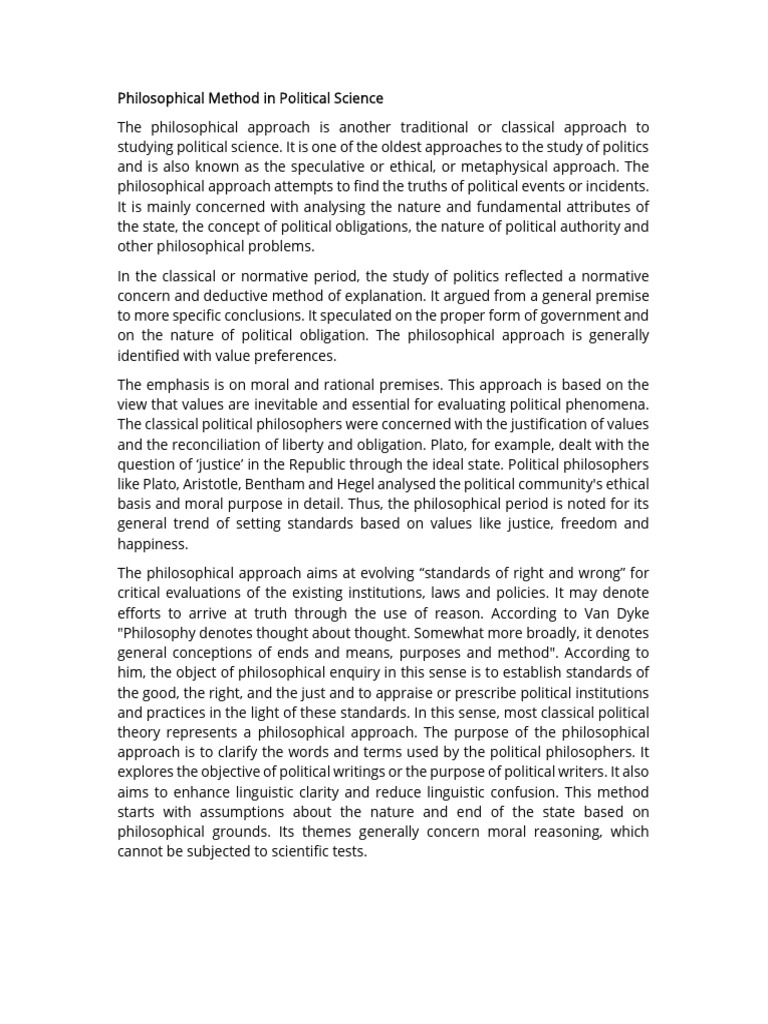 Methods of Political Science | PDF | Science | Political Philosophy