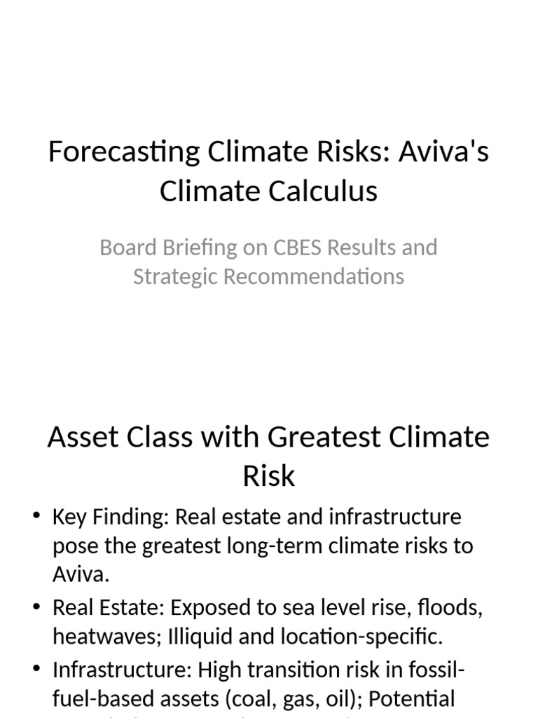 Aviva Climate Risk Presentation | PDF