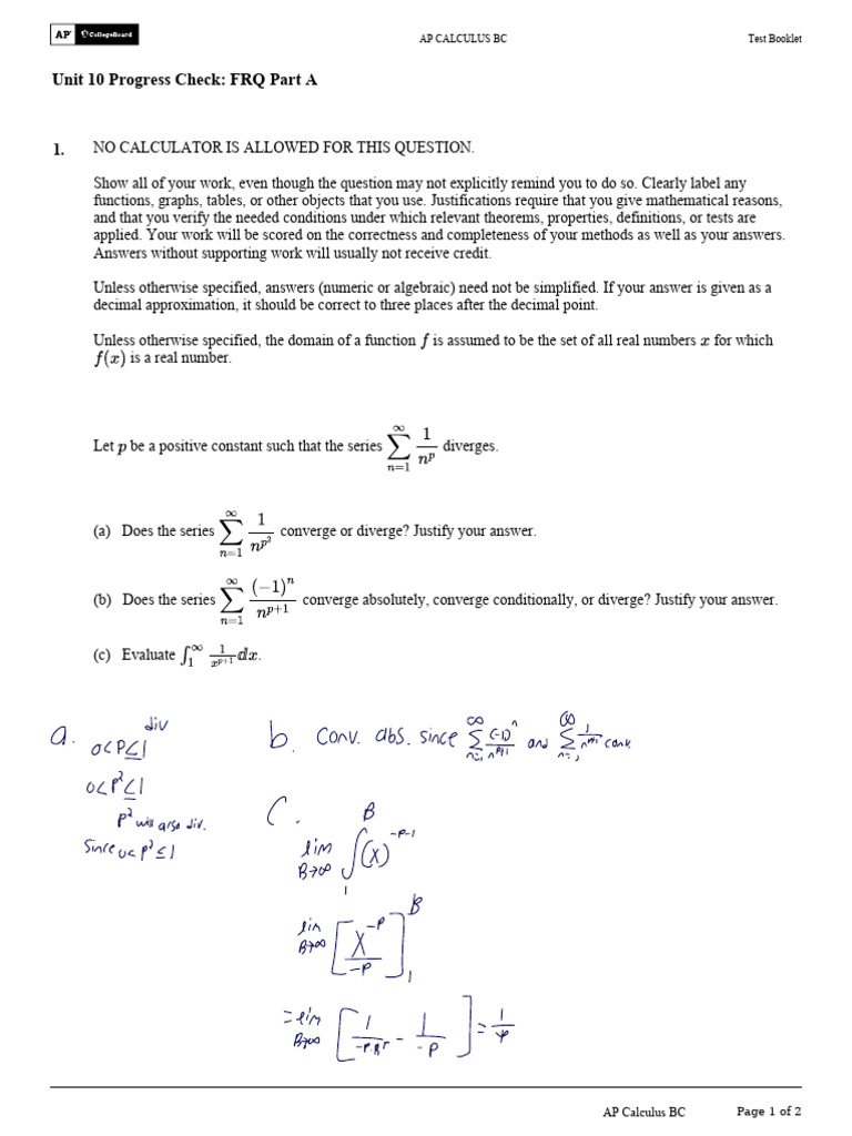 Unit 10 Progress Check FRQ A | PDF | Real Number | Function (Mathematics)