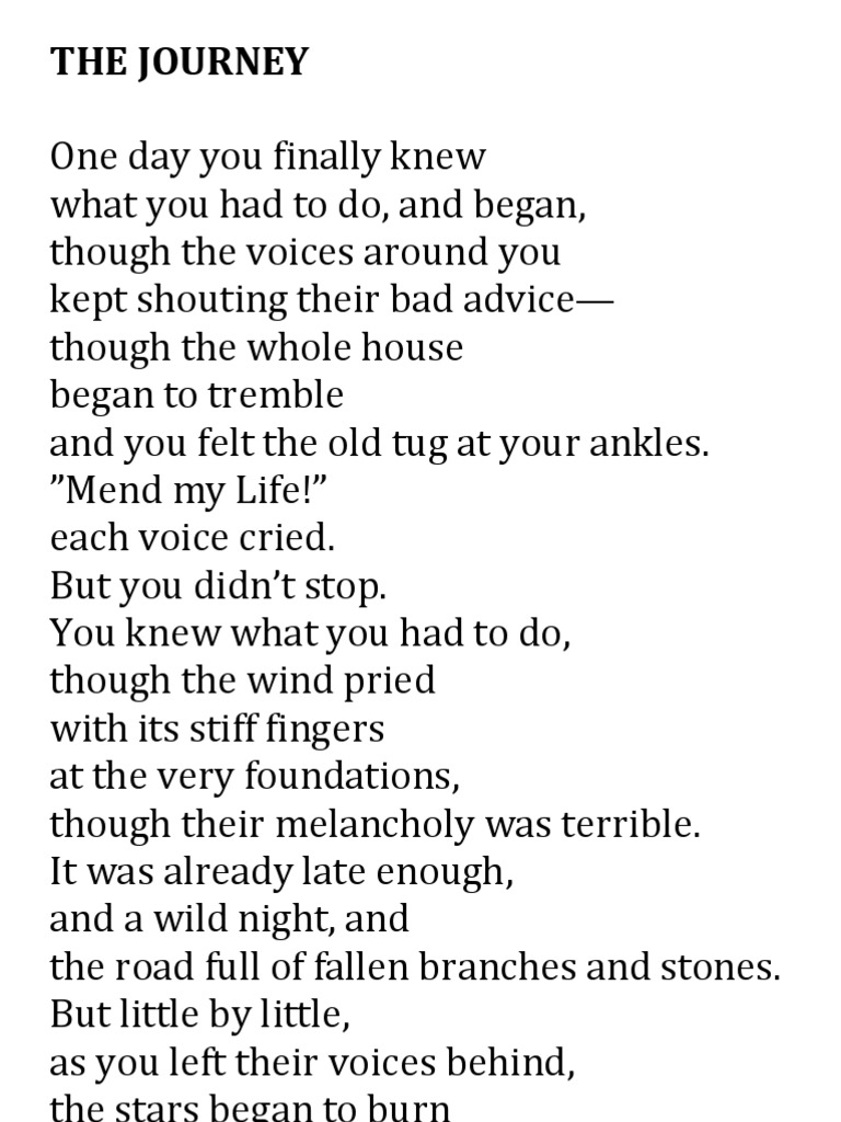 The Journey - Mary Oliver | PDF