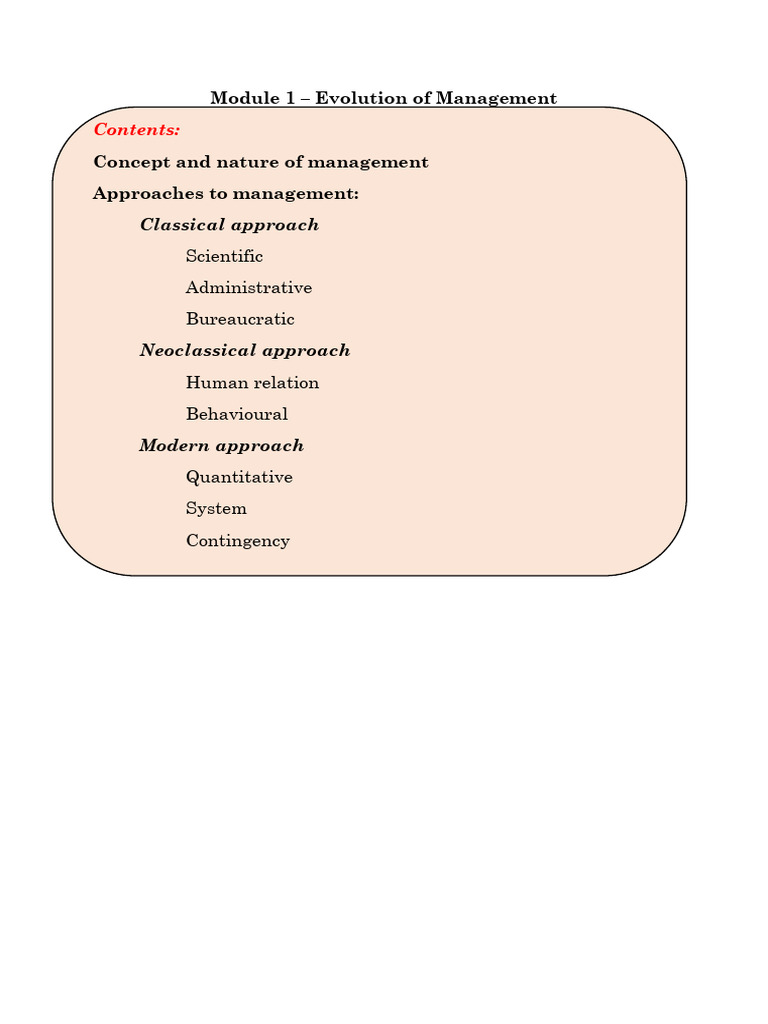 Evolution of Management Approaches | PDF | System | Psychology