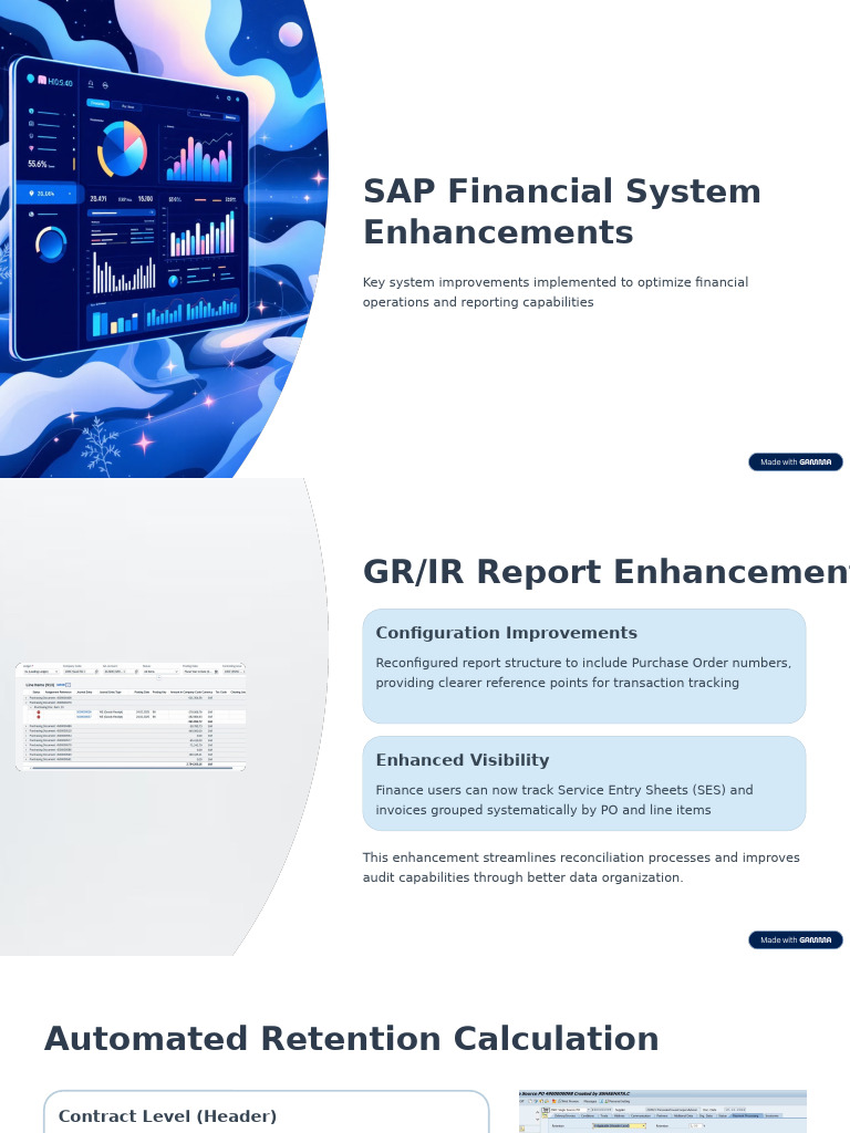 SAP Financial System Enhancements | PDF | Taxes | Automation