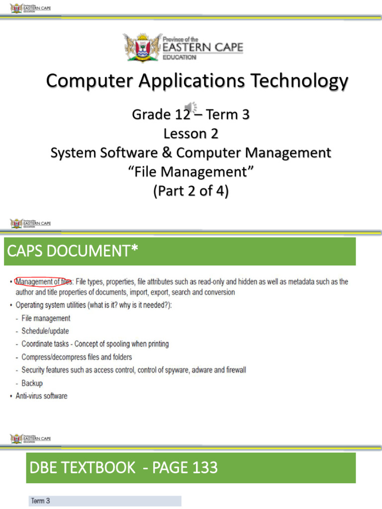 GR 12 CAT System Software Lesson 2 Part 2 of 4 | PDF | Computer File | Window (Computing)