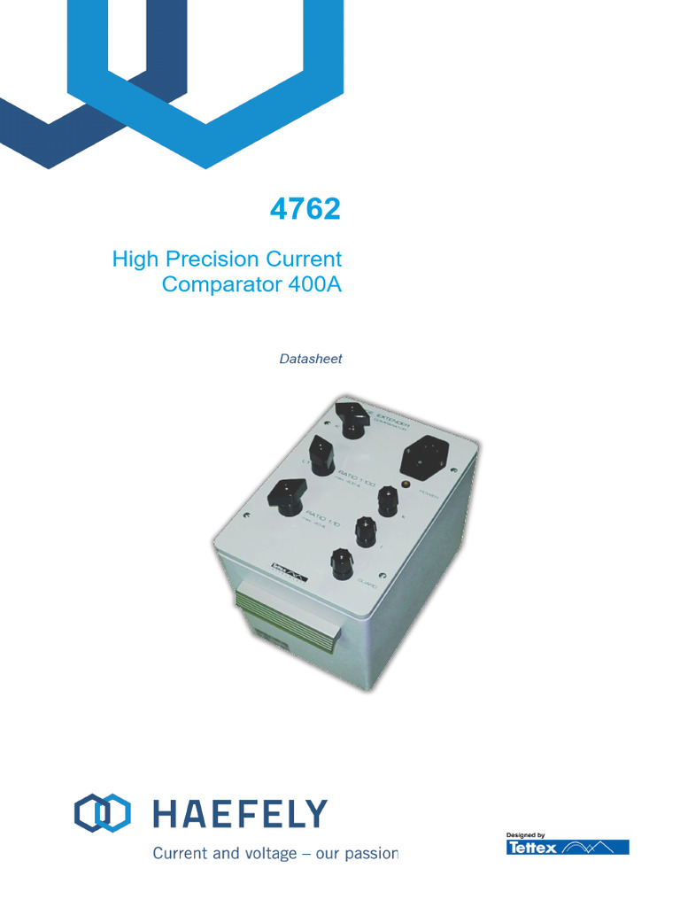 4762 - High Precision Current Comparator 400A - HAEFELY - Datasheet V2006 | PDF | Transformer ...