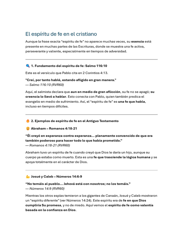 El Espiritu de Fe en El Cristiano | PDF | Epístola a los romanos ...