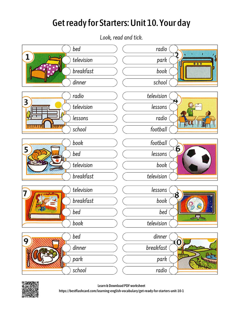 Unit 10: Daily Activities Vocabulary | PDF