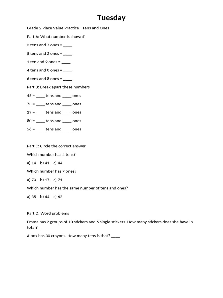 Mental Maths Grade 2 | PDF