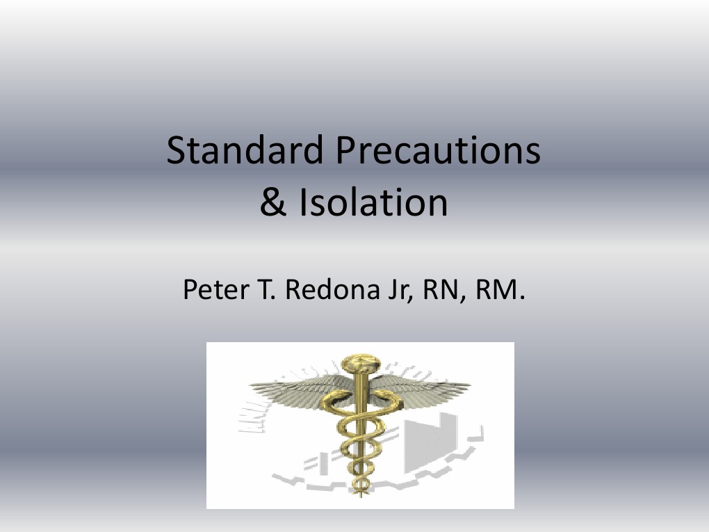 Standard Precautions | PDF | Infection | Transmission (Medicine)
