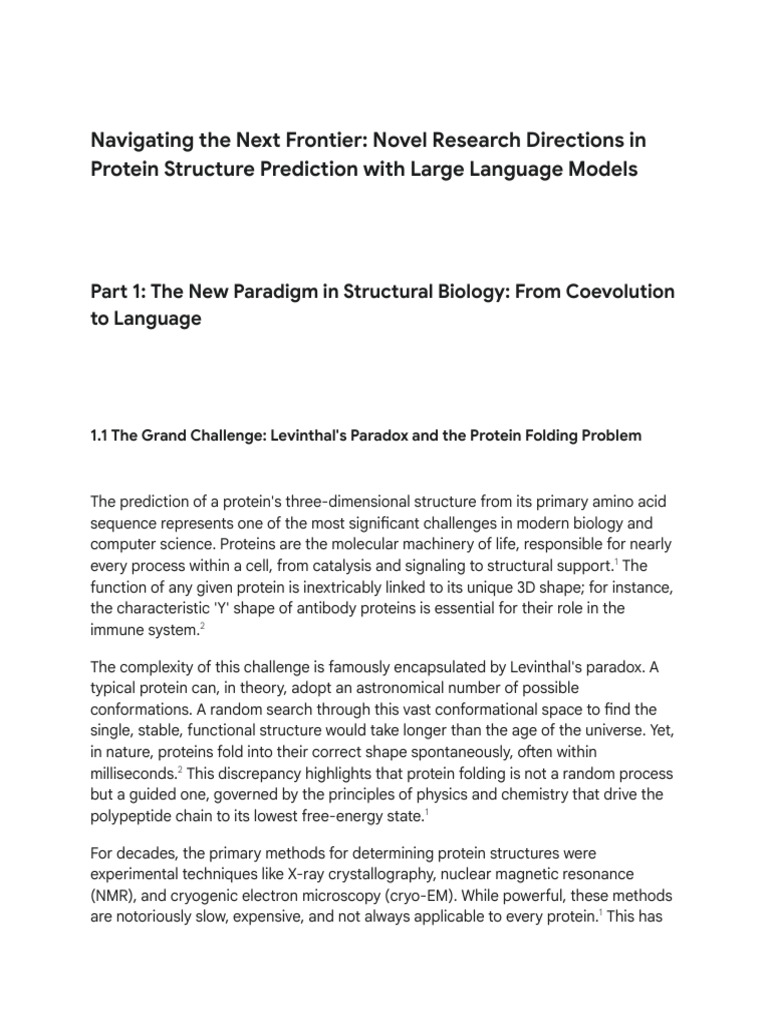 Protein Structure Prediction With LLMs | PDF | Proteins | Protein Structure